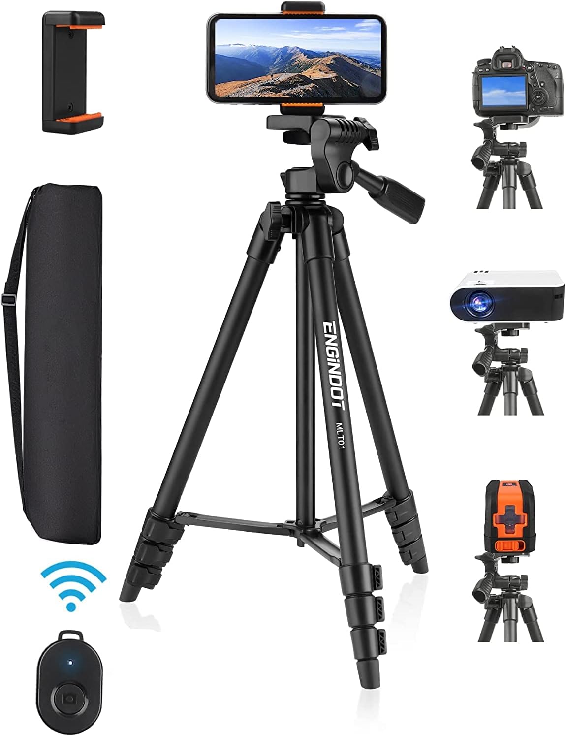 ENGINDOT Kamera Stativ 40,5-136cm | 5-in-1 Lightweight Tripod aus ...